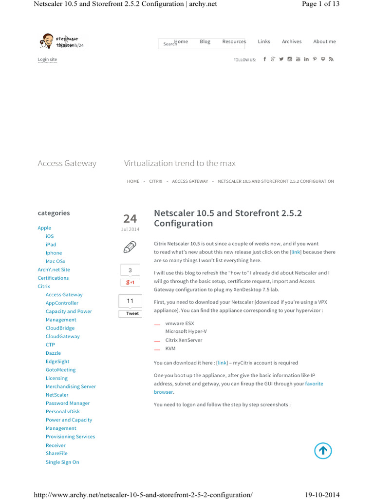 Netscaler 10 5 and Storefront 2 5 2 Config | PDF | World Wide Web ...