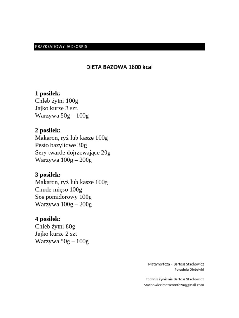 Schemat 1800 Kcal 3 | PDF