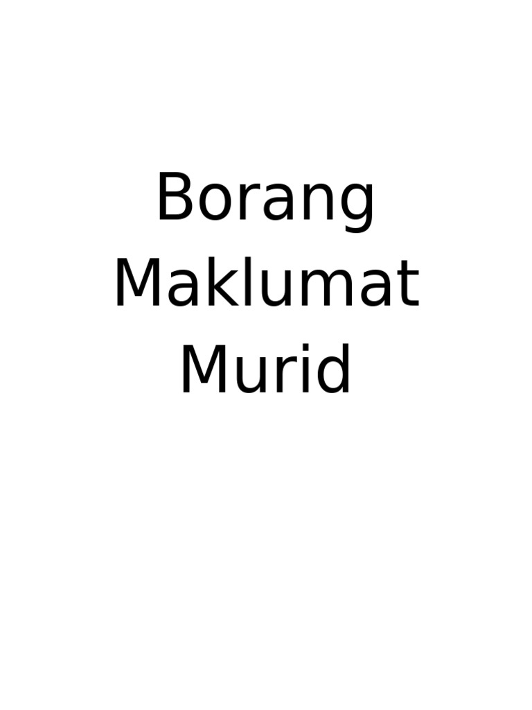 Border File Murid | PDF