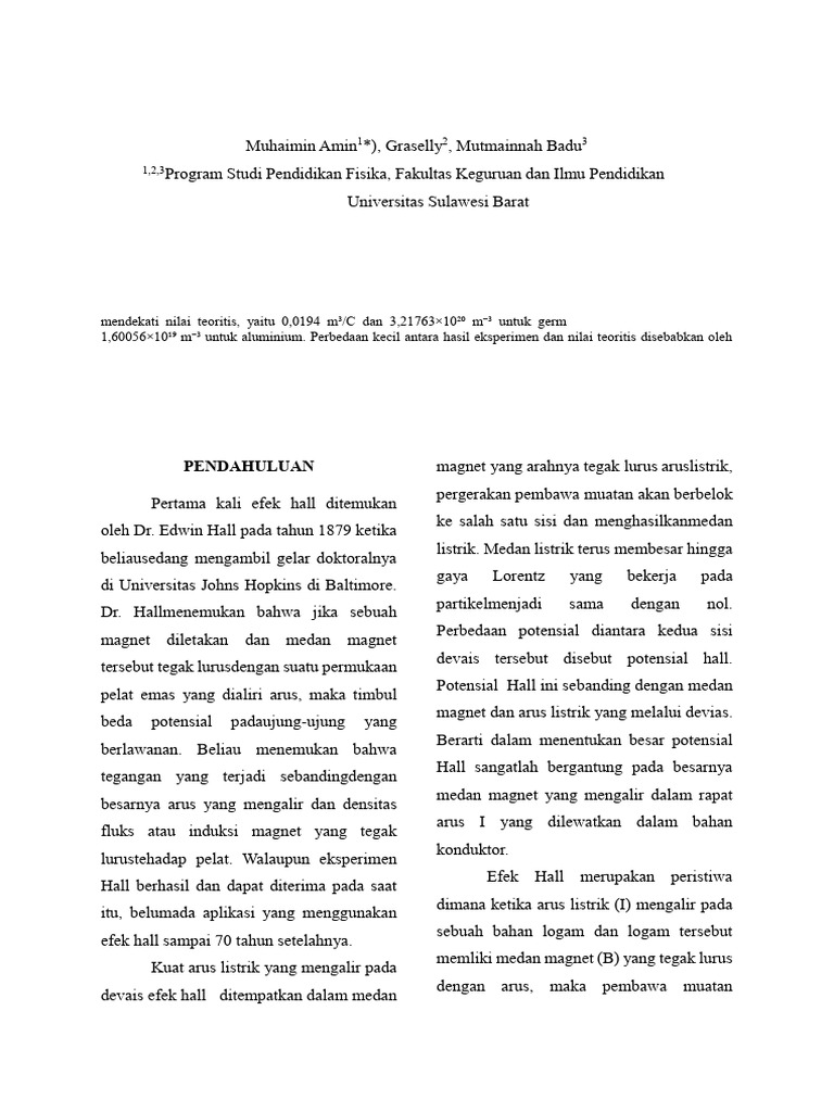 Unit 7 - Efek Hall | PDF