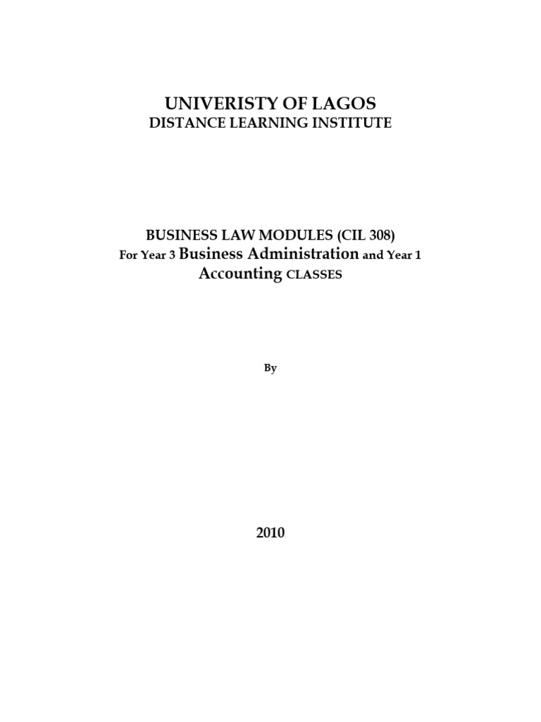 CIL 308 Business Law | PDF | Offer And Acceptance | Rule Of Law