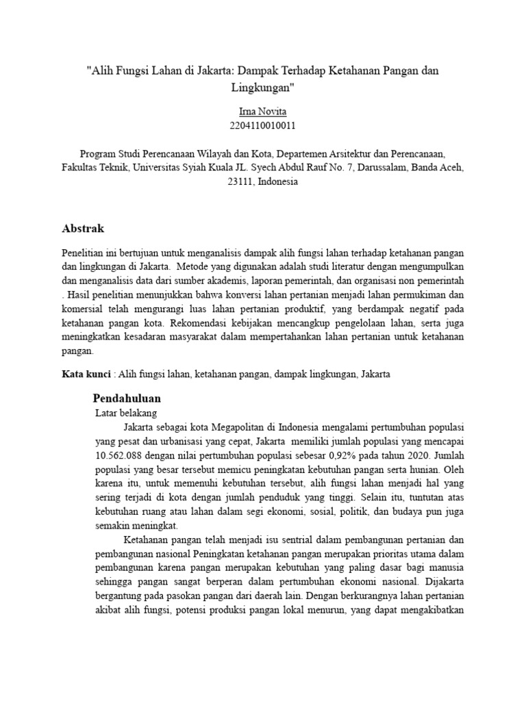 Artikel Alih Fungsi Lahan | PDF