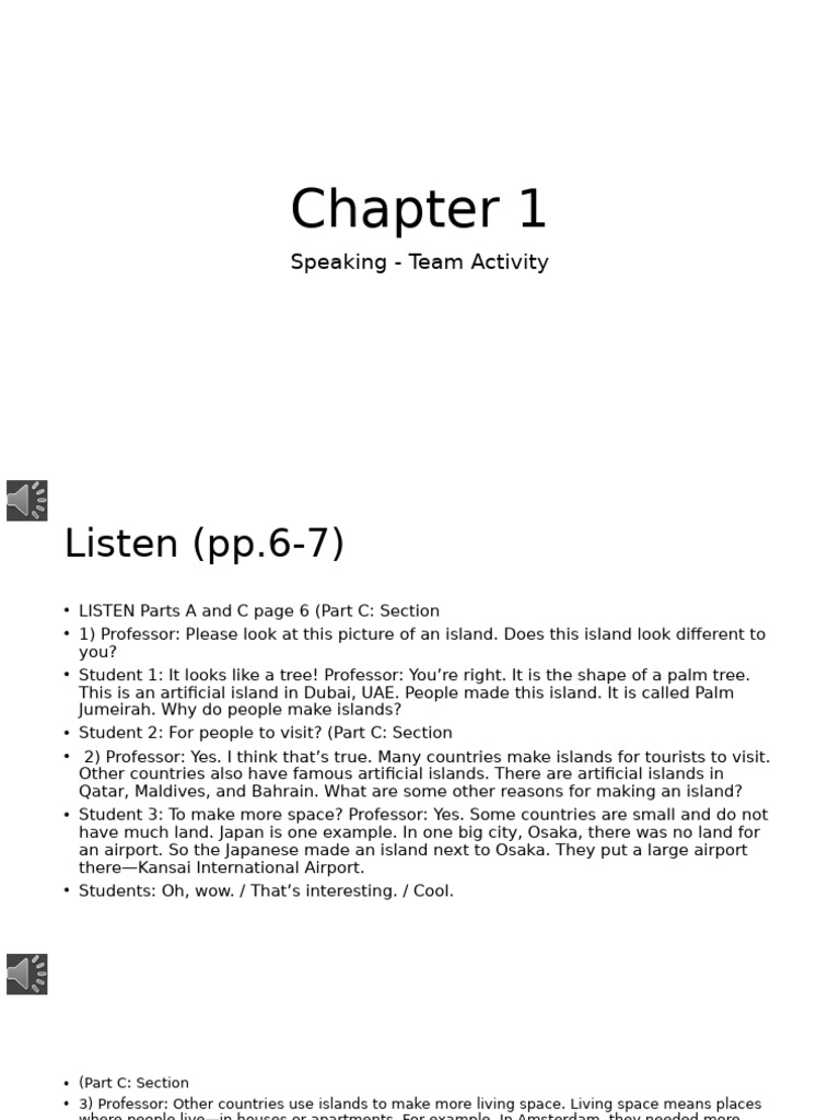 Ch1 Speaking Team Activity | PDF