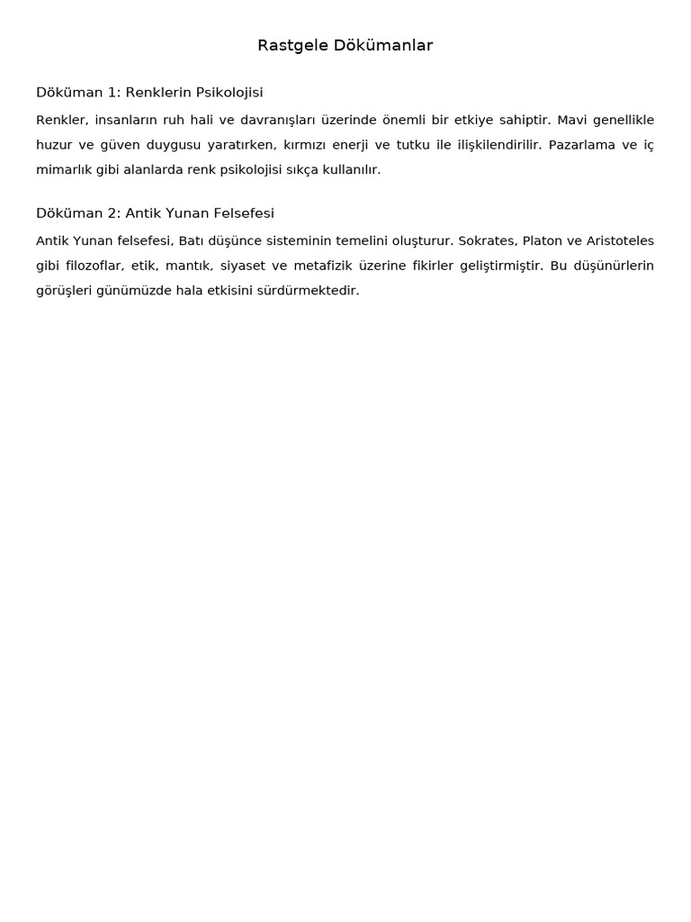 Dokuman Seti 1 | PDF