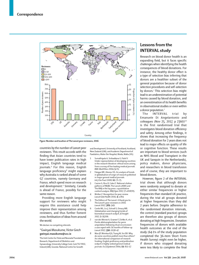 Lessons-from-the-INTERVAL-study_lancet | PDF | Blood Donation | Anemia