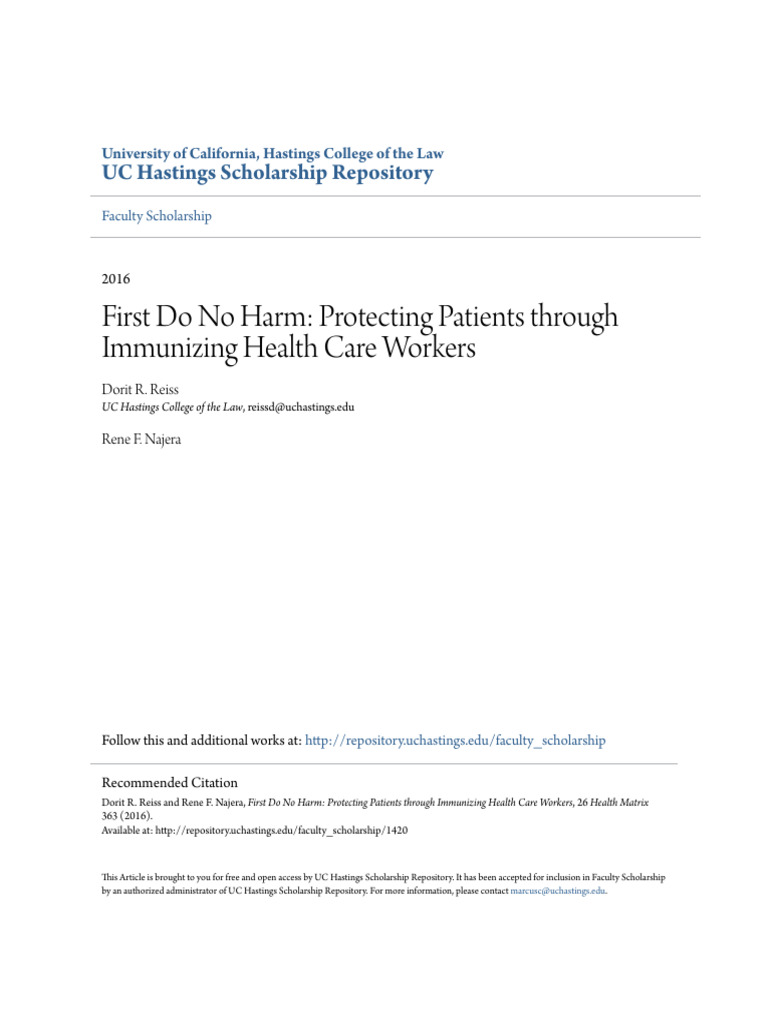 Immunizing Health Care Workers: Legal Insights | PDF | Influenza ...