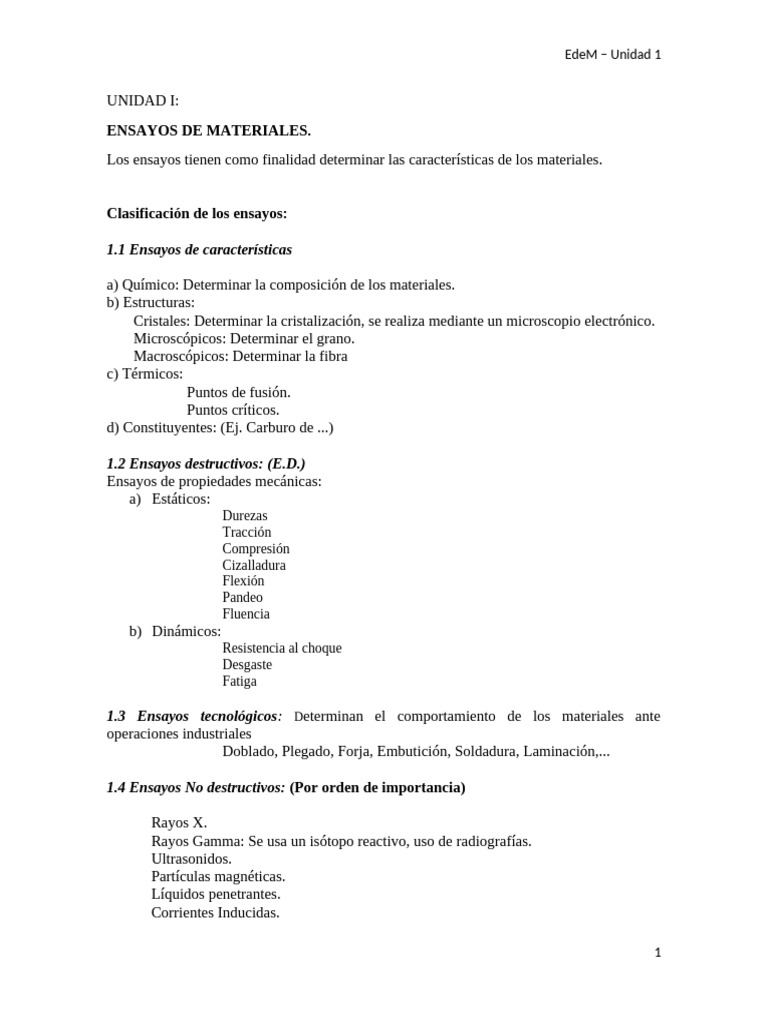 Em Unidad I | PDF | Aleación | Rieles