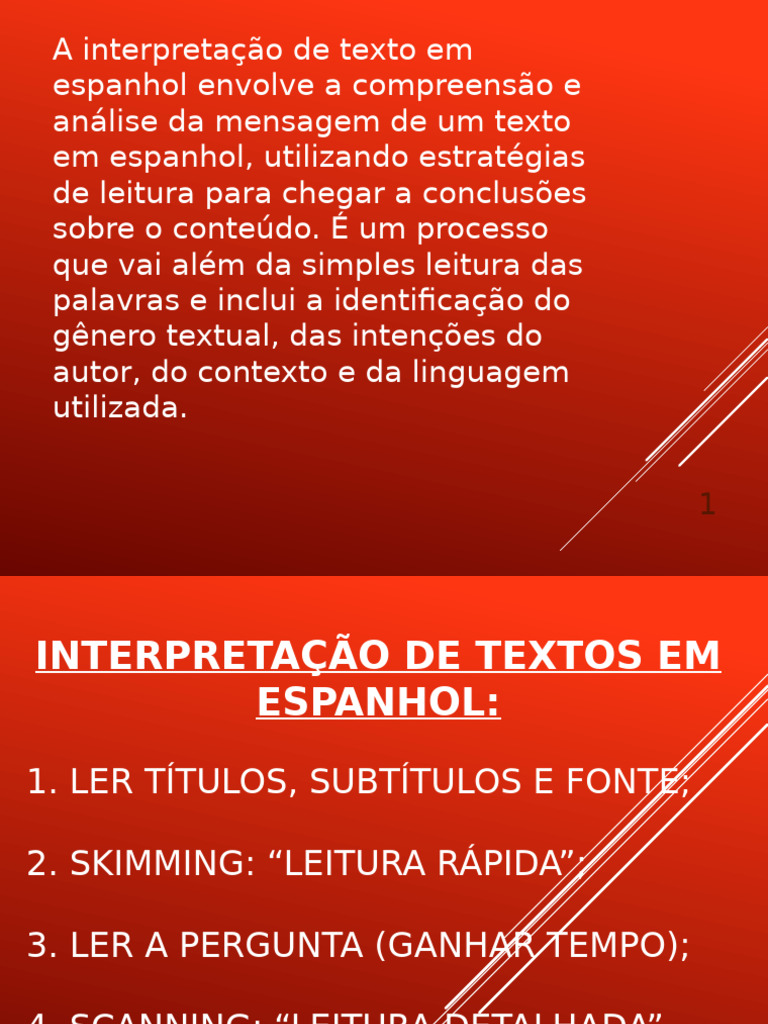 Técnicas de Interpretação de Texto em Espanhol | PDF