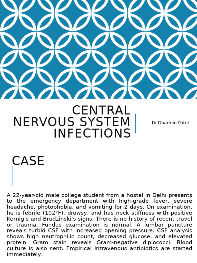CNS Infections Table | PDF | Meningitis | Diseases And Disorders