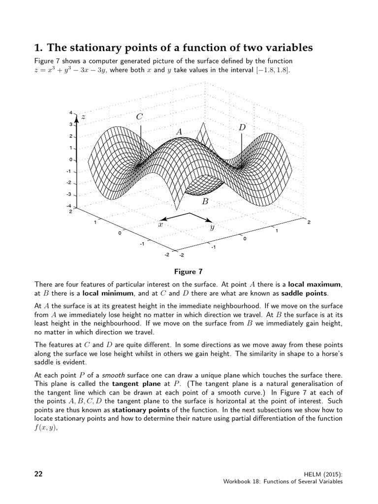 Stationary Points Notes | PDF | Mathematics | Calculus
