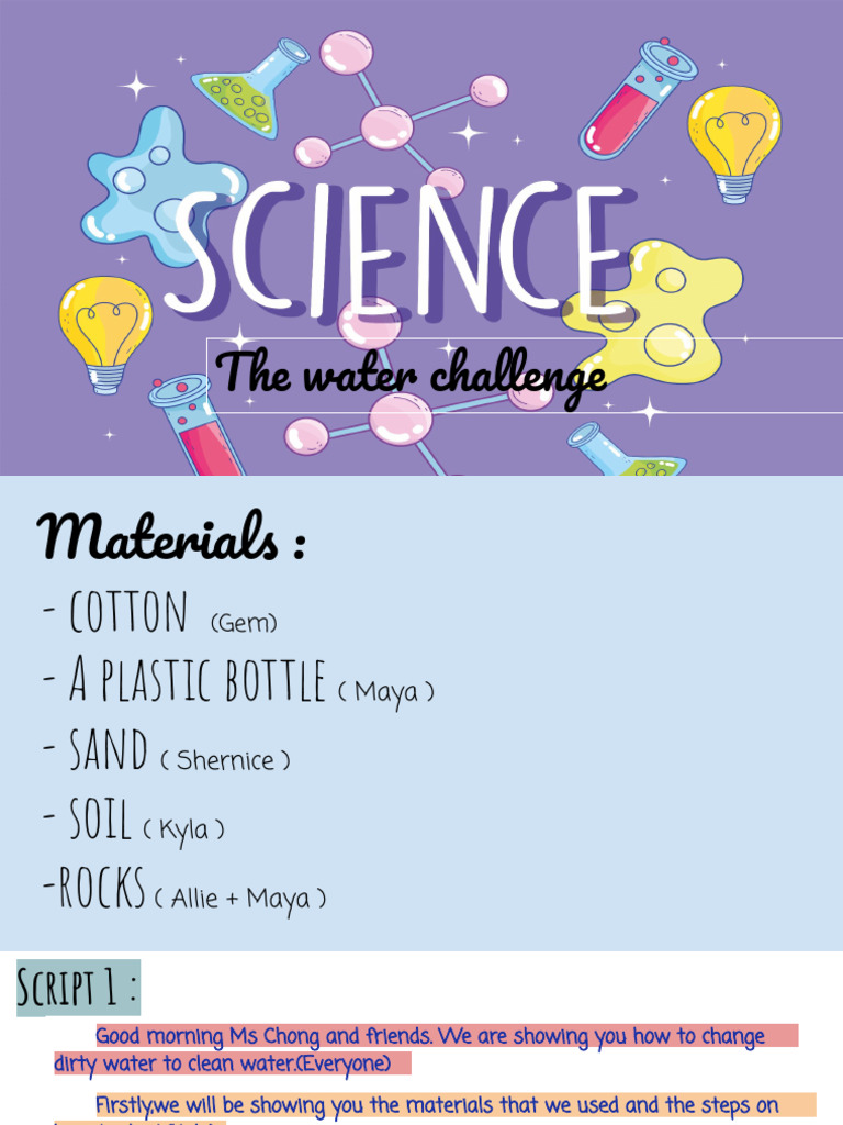 Science Water Challenge - Google Slides | PDF