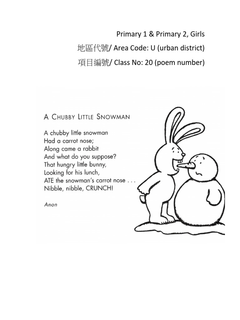 P.1 and P.2 Solo Verse Speaking Poems | PDF