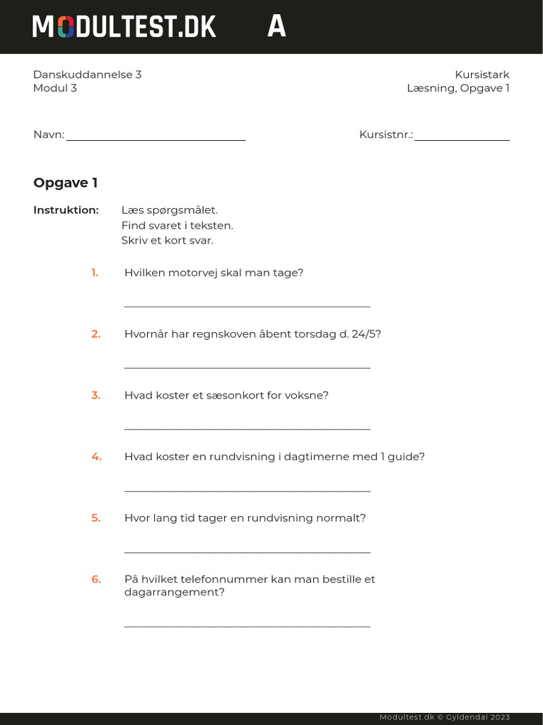 Danish exam PD3_3A | PDF