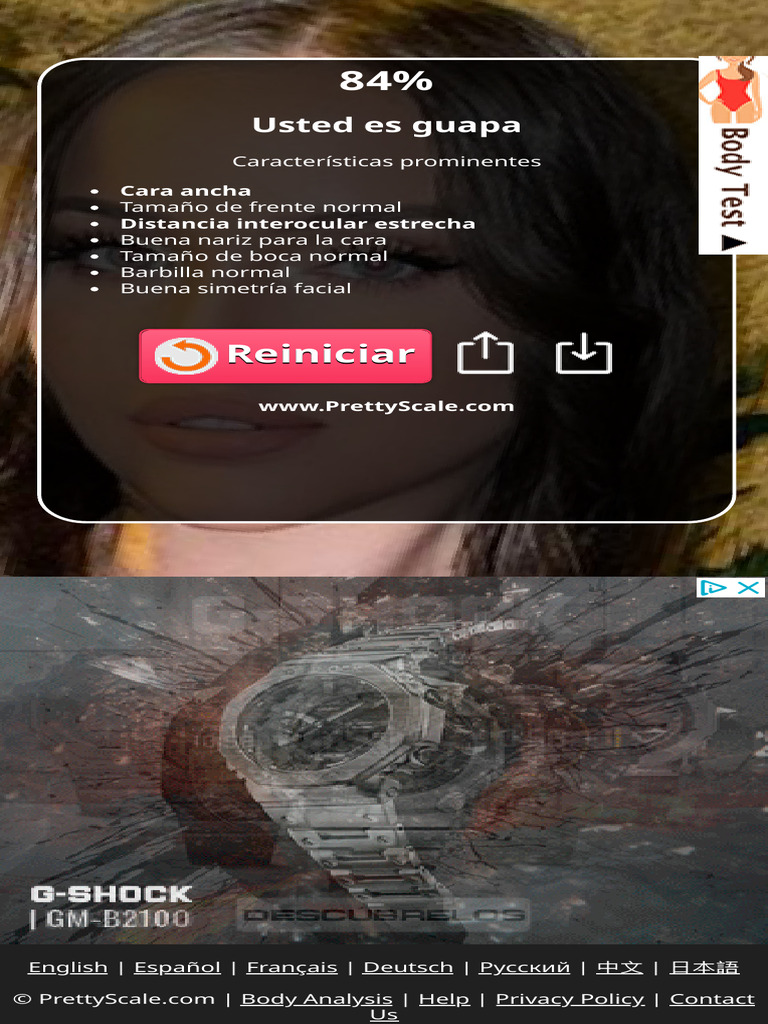 ¿Soy Guapo o Feo Prueba de Análisis de Belleza Facial | PDF