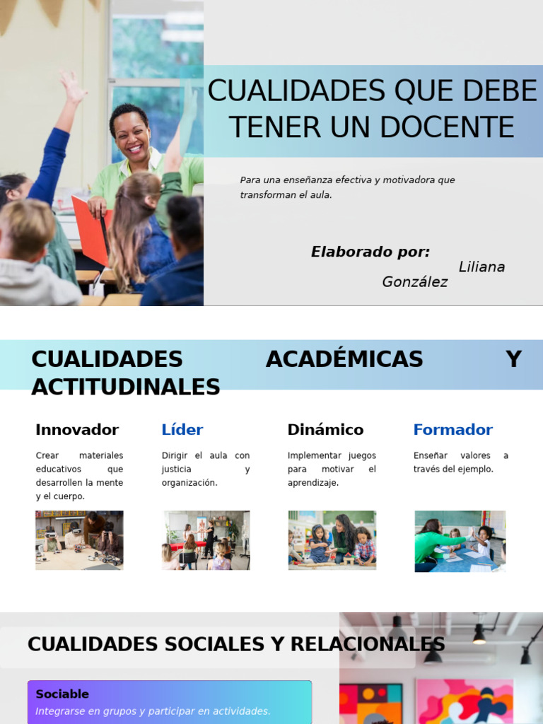 Cualidades Que Debe Tener Un Docente | PDF