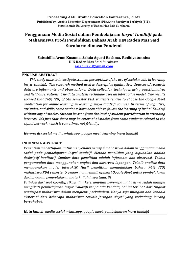 17+200 214+Penggunaan+Media+Sosial+Dalam+Pembelajaran+Insya'+Taudhifi Compressed | PDF