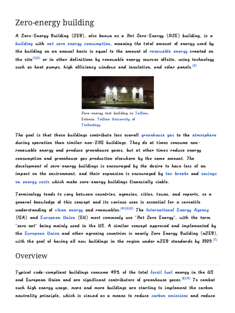 Zero-Energy Building - Wikipedia | PDF | Cost Of Living | Green Building