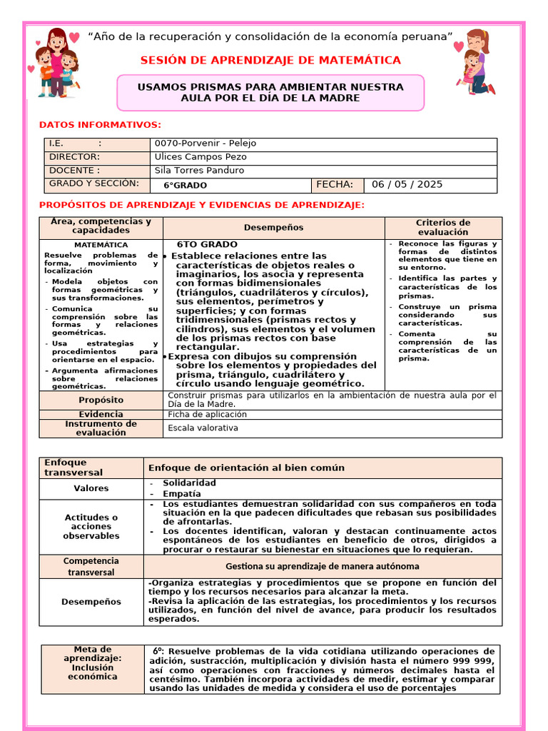 Ses-Mierc-Mat-Usamos Prismas para Ambientar Nuestra Aula Por El Día de La Madre - Jezabel ...