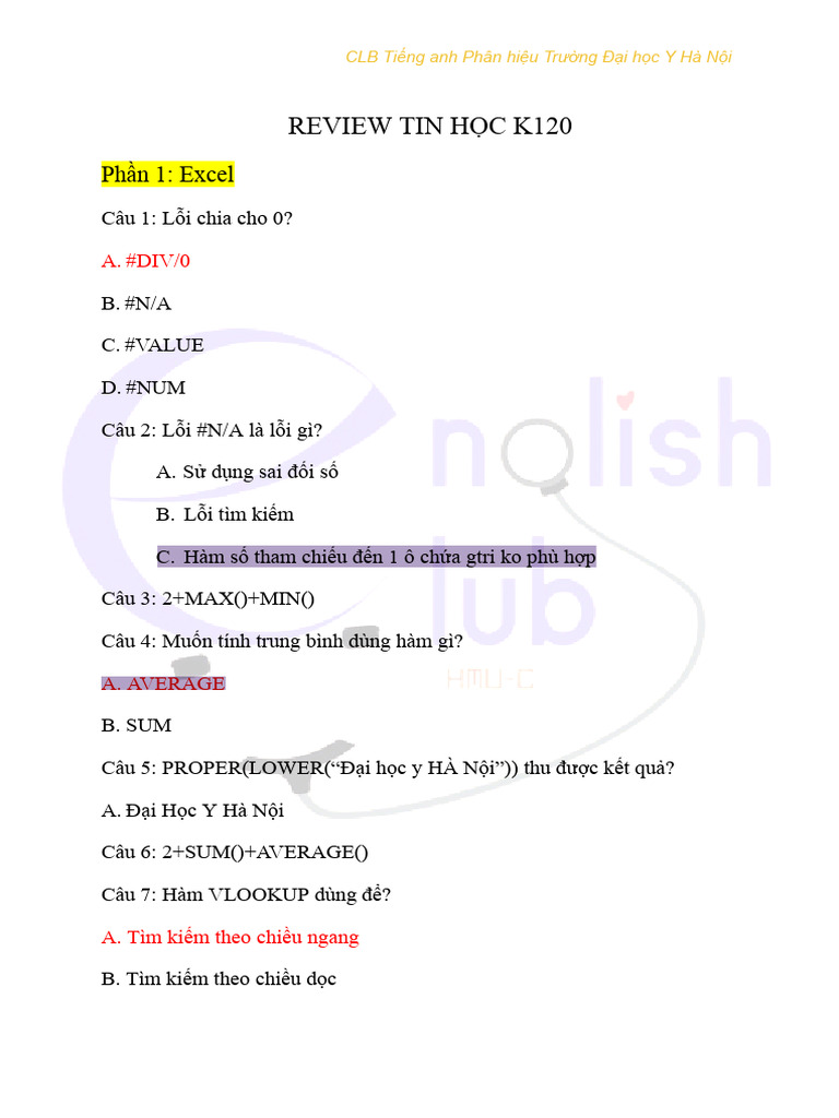 Review Tin Học K120 | PDF