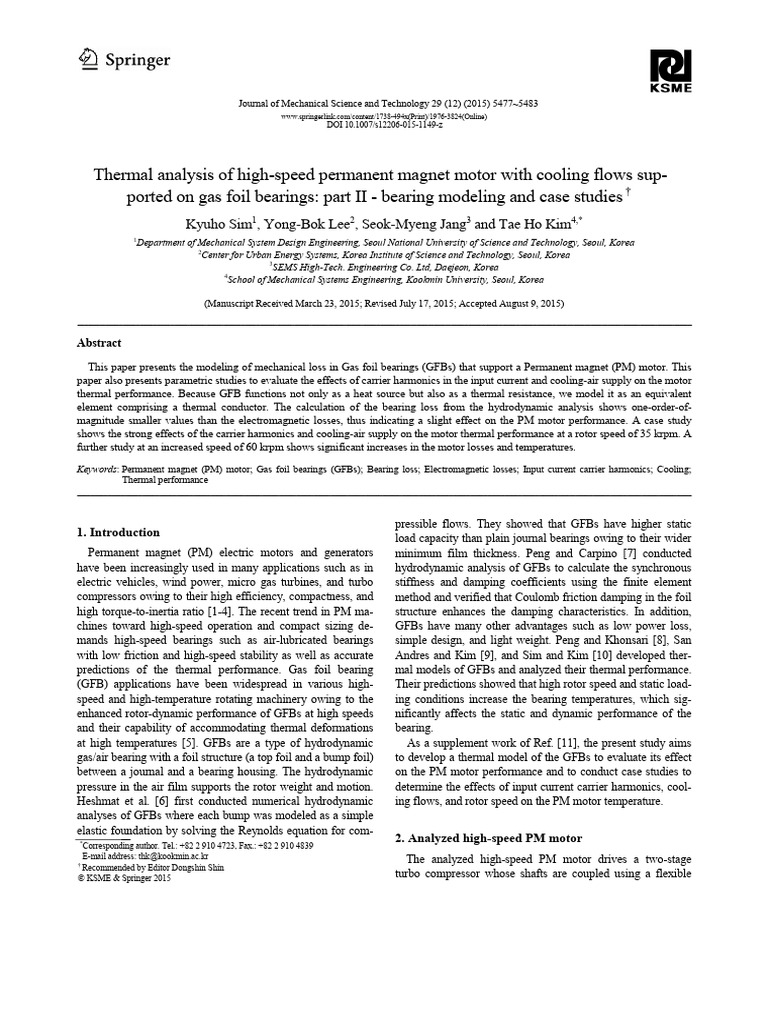 thermal Analysis of High-Speed Permanent Magnet Motor With Xooling ...