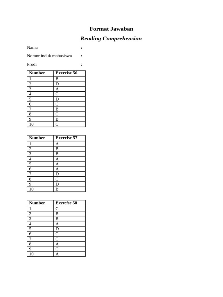 OLSHA FATYA - 218020142 - Jawaban Latihan Reading Comprehension | PDF
