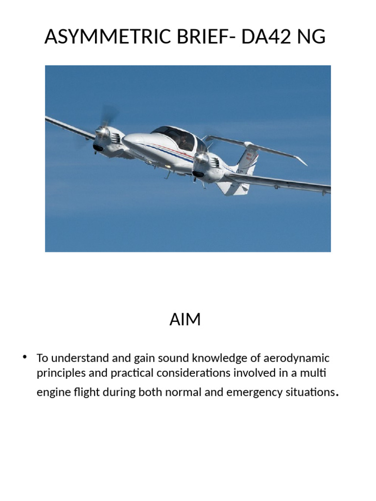 Understanding Asymmetric Flight in DA42 NG | PDF | Flight Control ...