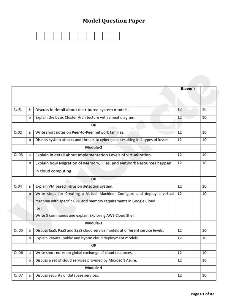 BCS601-model-set-1-paper | PDF | Cloud Computing | Apache Hadoop