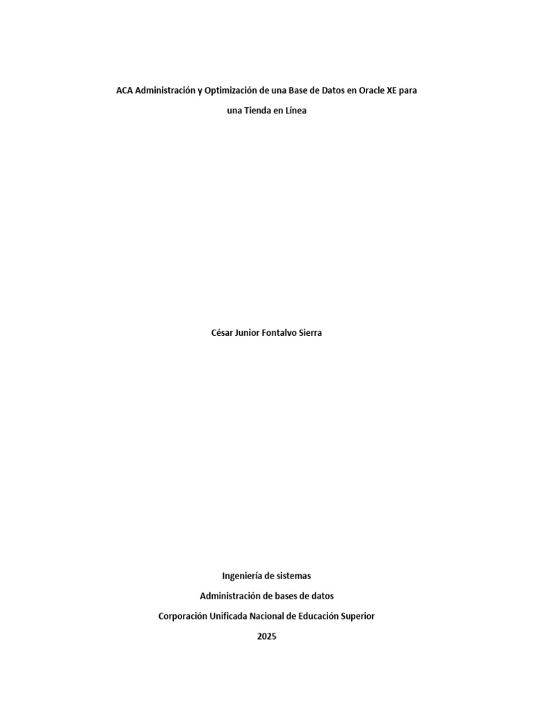 ACA Administracion Bases de Datos | PDF