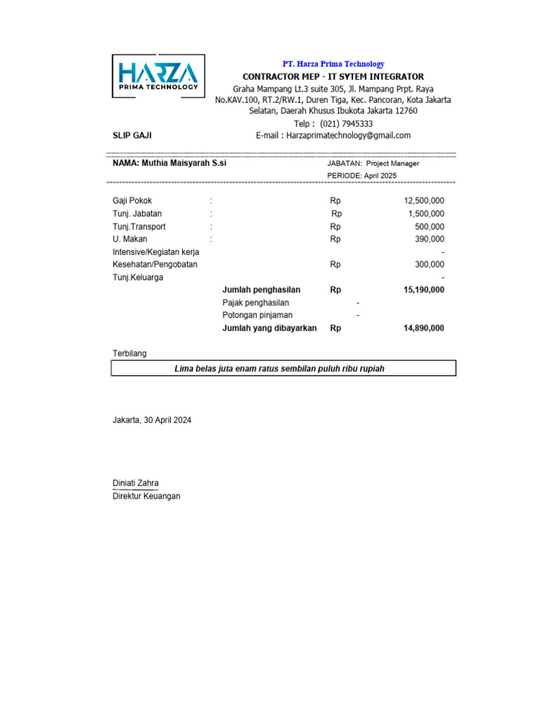 Slip Gaji Muthia | PDF