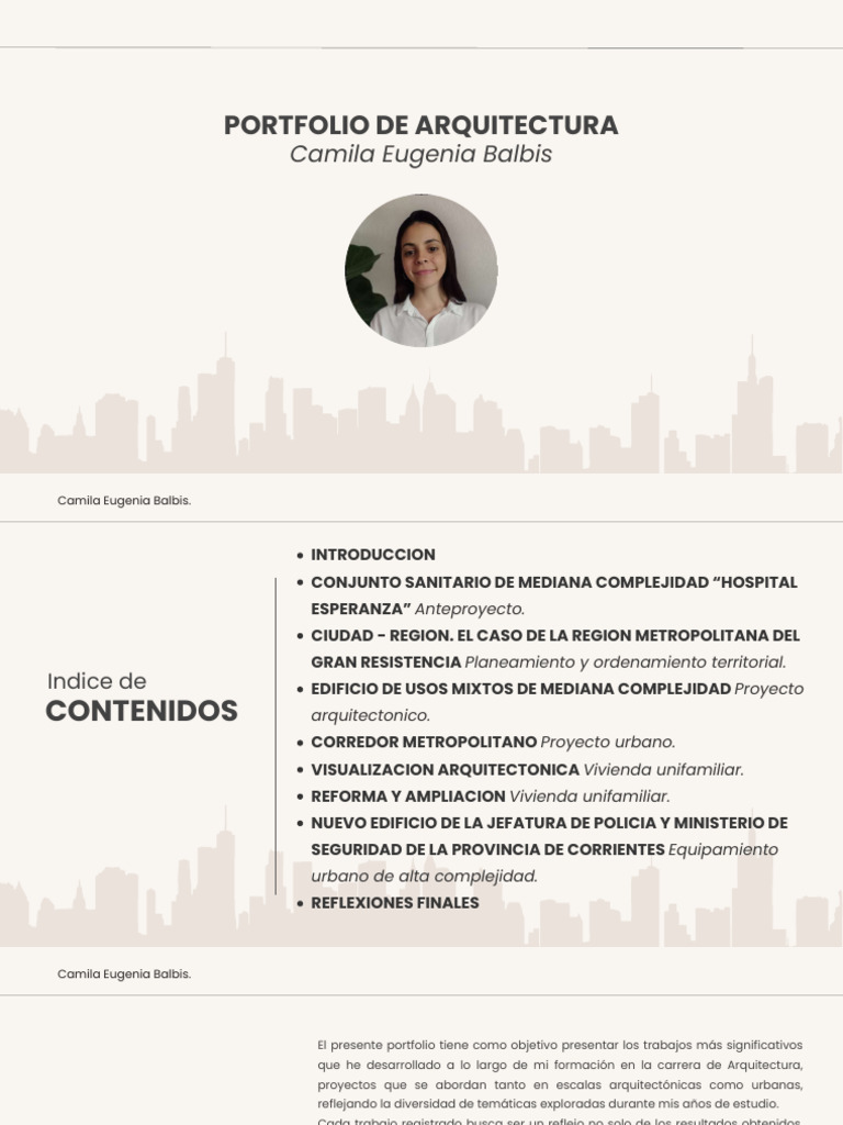 PORTFOLIO 2025. BALBIS CAMILA - Compressed | PDF | Diseño | Planificación