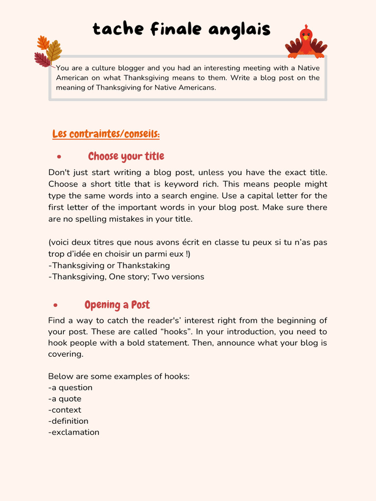 Tache Finale Anglais PDF | PDF | Written Communication