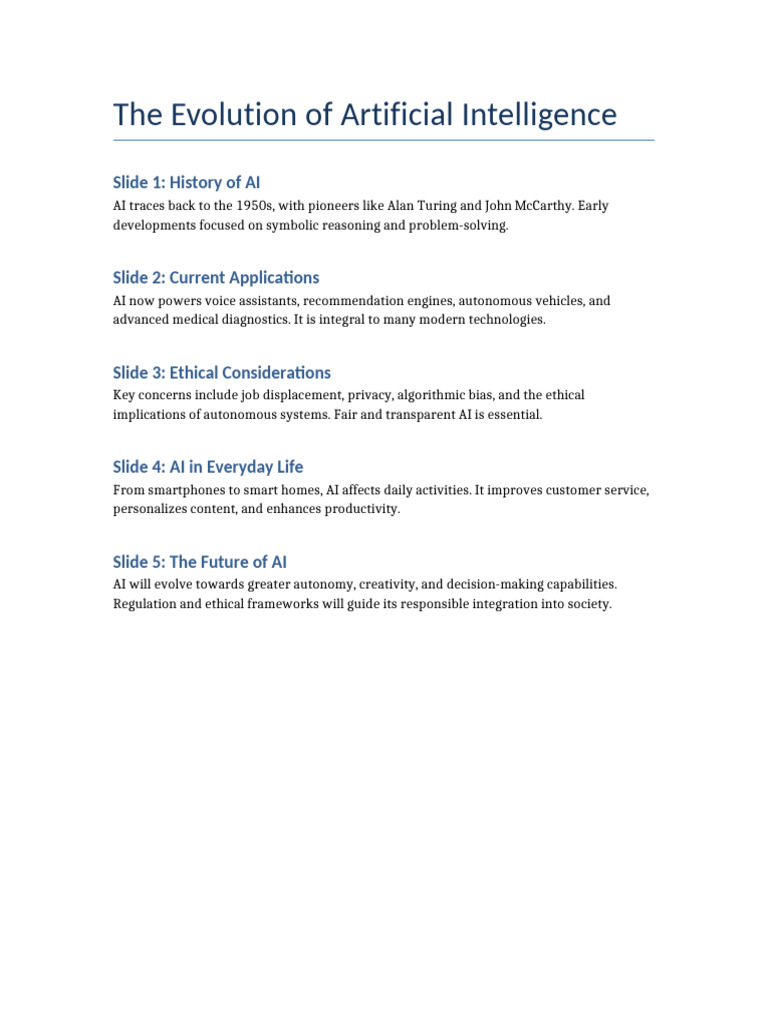 The Evolution of Artificial Intelligence Filled | PDF