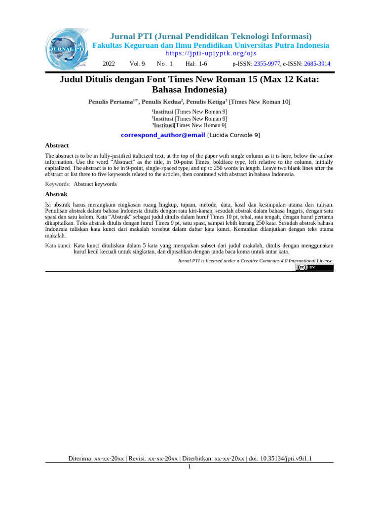 Template PTI (IND) | PDF