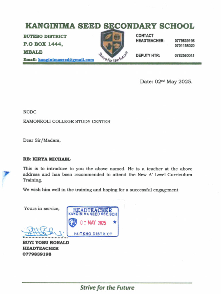 KIRYA MICHEAL RECOMMENDATION | PDF