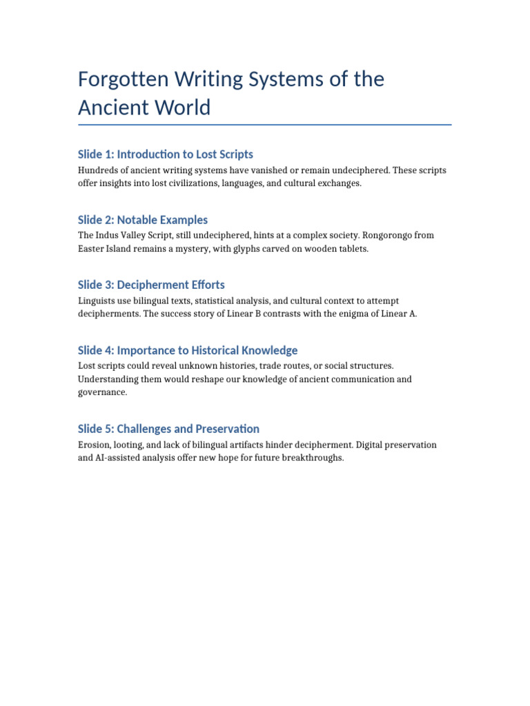 Forgotten Ancient Writing Systems | PDF