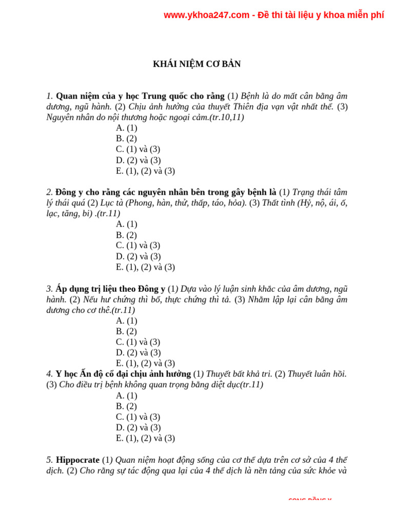 (ykhoa.com) trắc nghiệm sinh lý bệnh miễn dịch full có đáp án | PDF