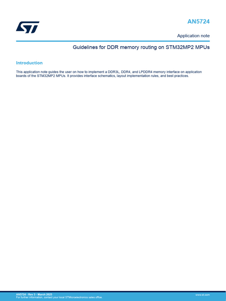 An5724 Guidelines For DDR Memory Routing On stm32mp2 Mpus ...