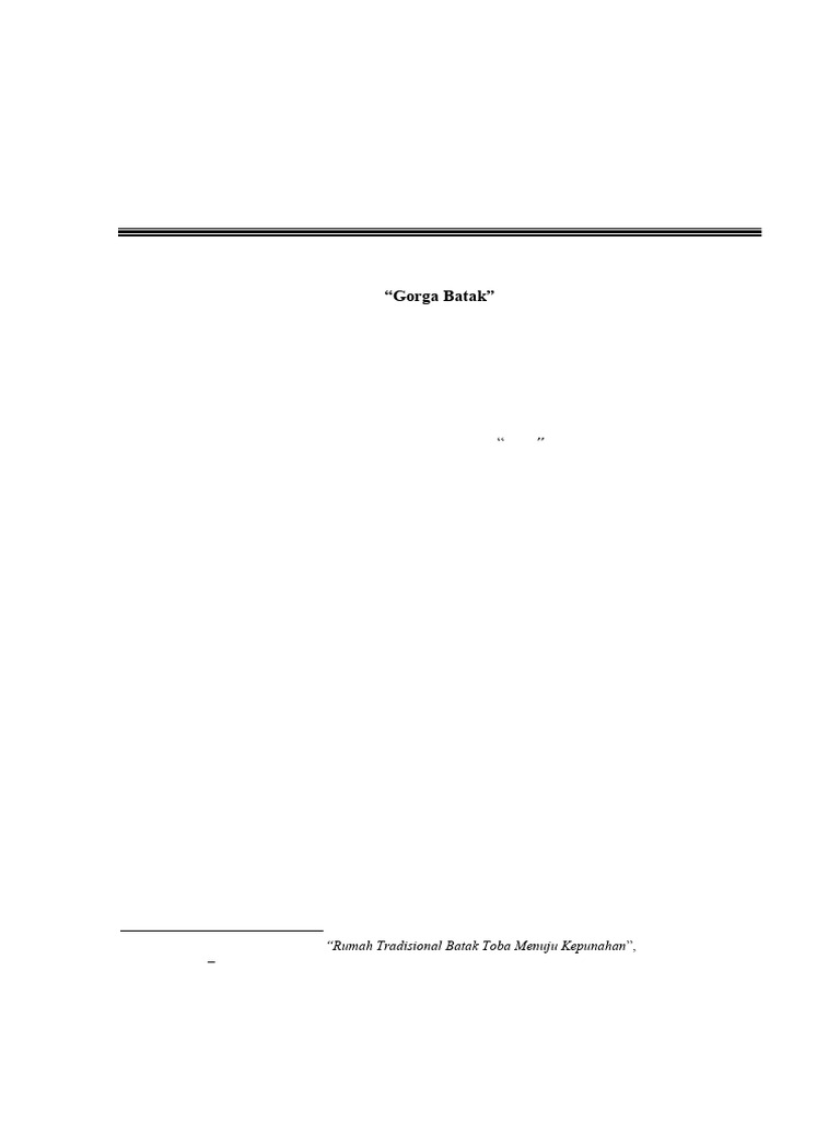 Ruma Adat Batak Toba (Gorga Batak) Filsafat Budaya | PDF