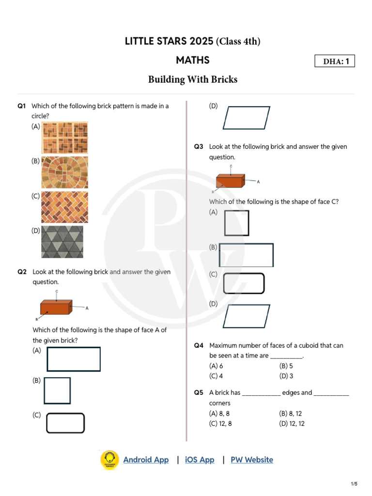 Building With Bricks - DHA 01 - Little Stars 2025 (Class 4th) | PDF ...