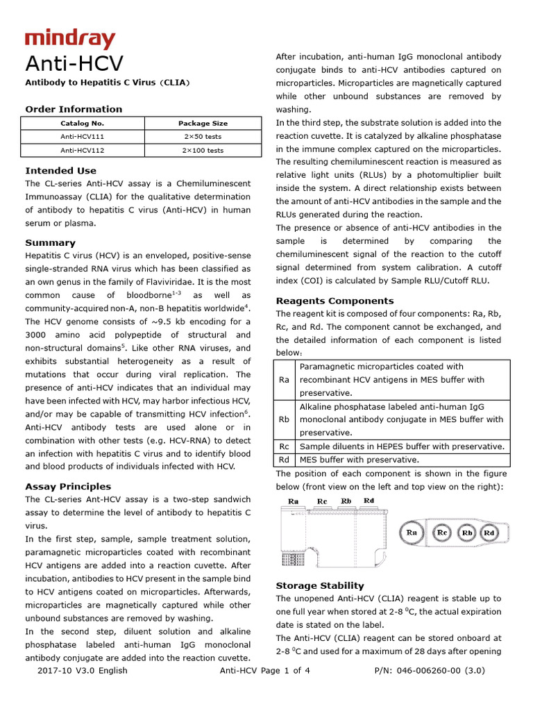 H-046-006260-00 Anti-HCV | PDF | Hepatitis C | Antibody