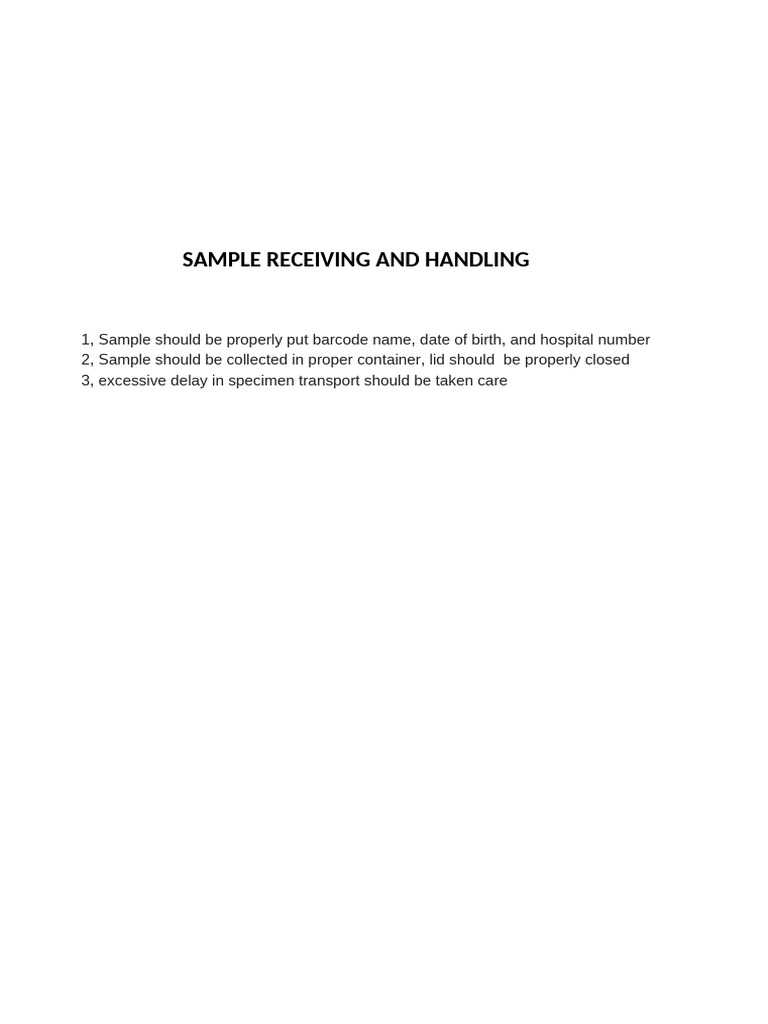 Sample Receving | PDF