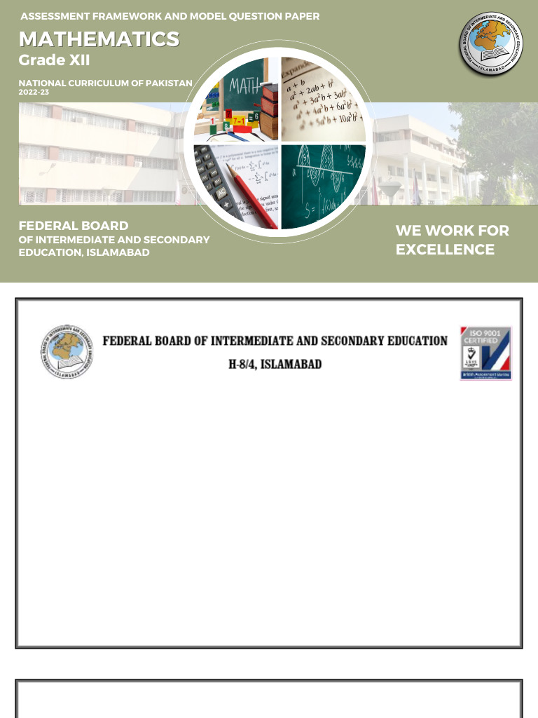 Final Assessment Framework + Model Question Paper Mathematics HSSC-II | PDF | Educational ...