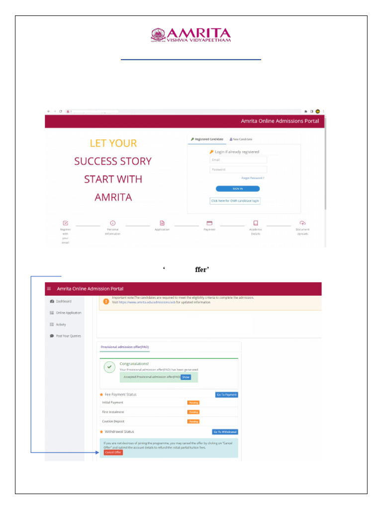 User Manual Withdrawal Amrita Ug Programs 2023 | PDF