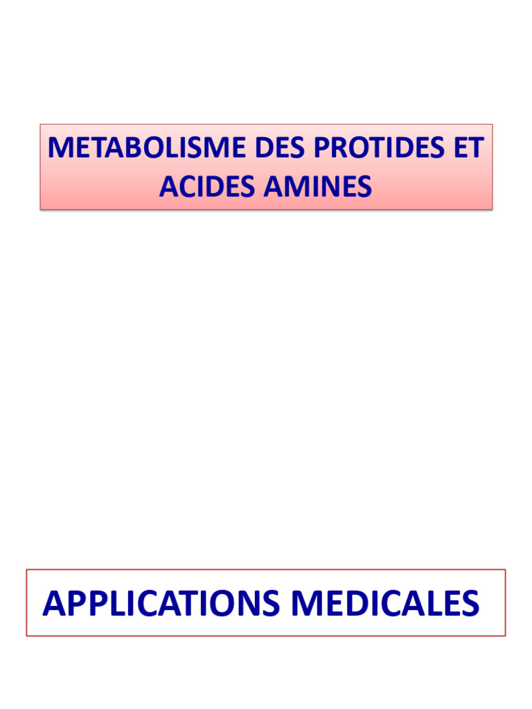 Protidémie et métabolisme des protides | PDF | Protéines | Biochimie