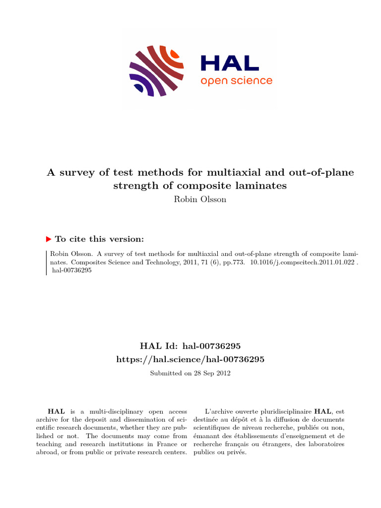 A Survey of Test Methods For Multiaxial and Out-Of-Plane Strength of ...