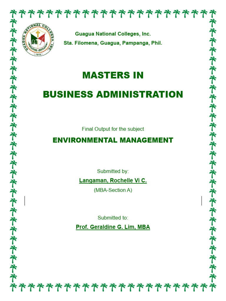 Langaman, Rochelle Vi Cabreta - Final Output | PDF | Environment ...