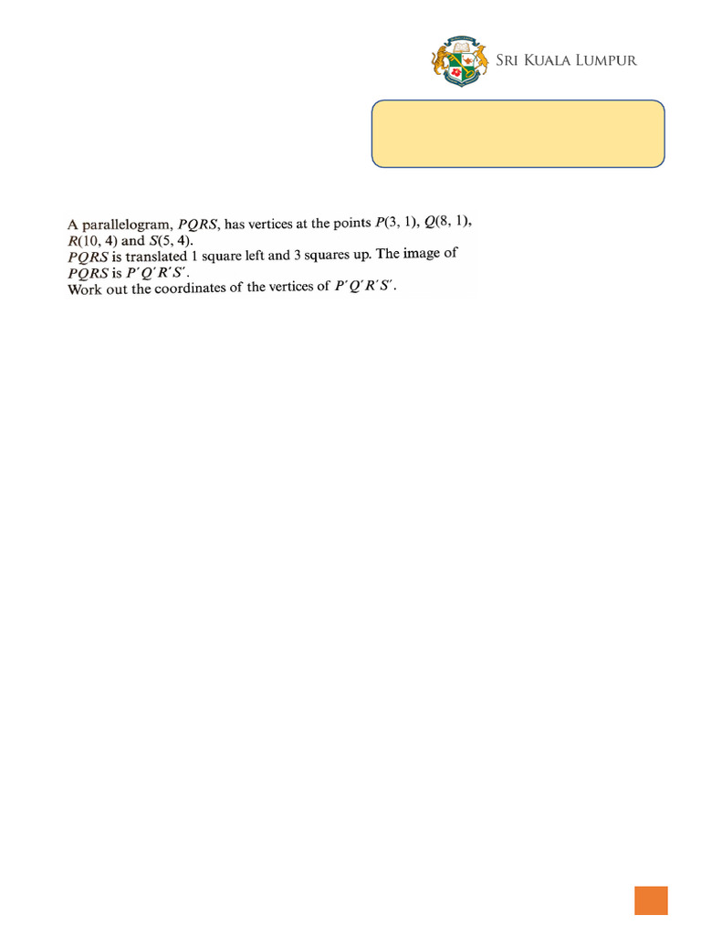 Worksheet 14.3 Translating 2D shapes | PDF