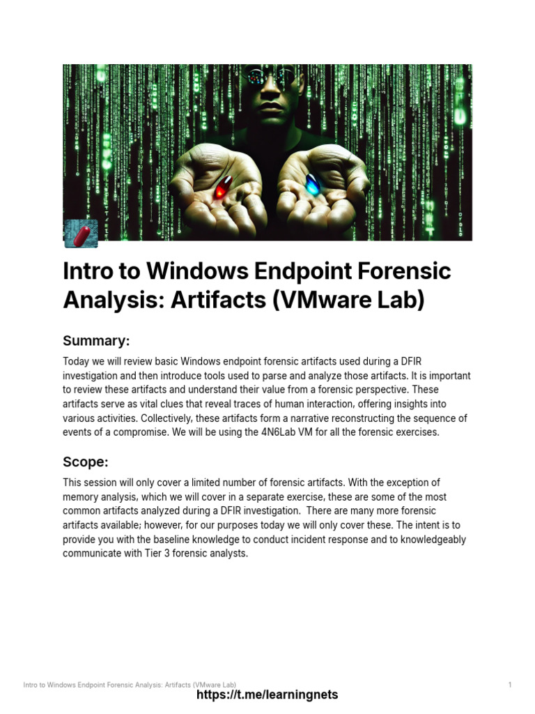 74_Intro_to_Windows_Endpoint_Forensic_Analysis_Artifacts_VMware | PDF | File System | Computer File