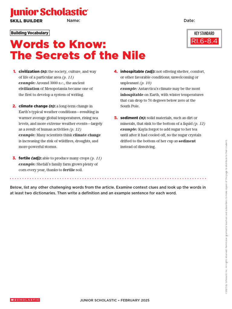 Vocabulary Building for Junior Scholastics | PDF