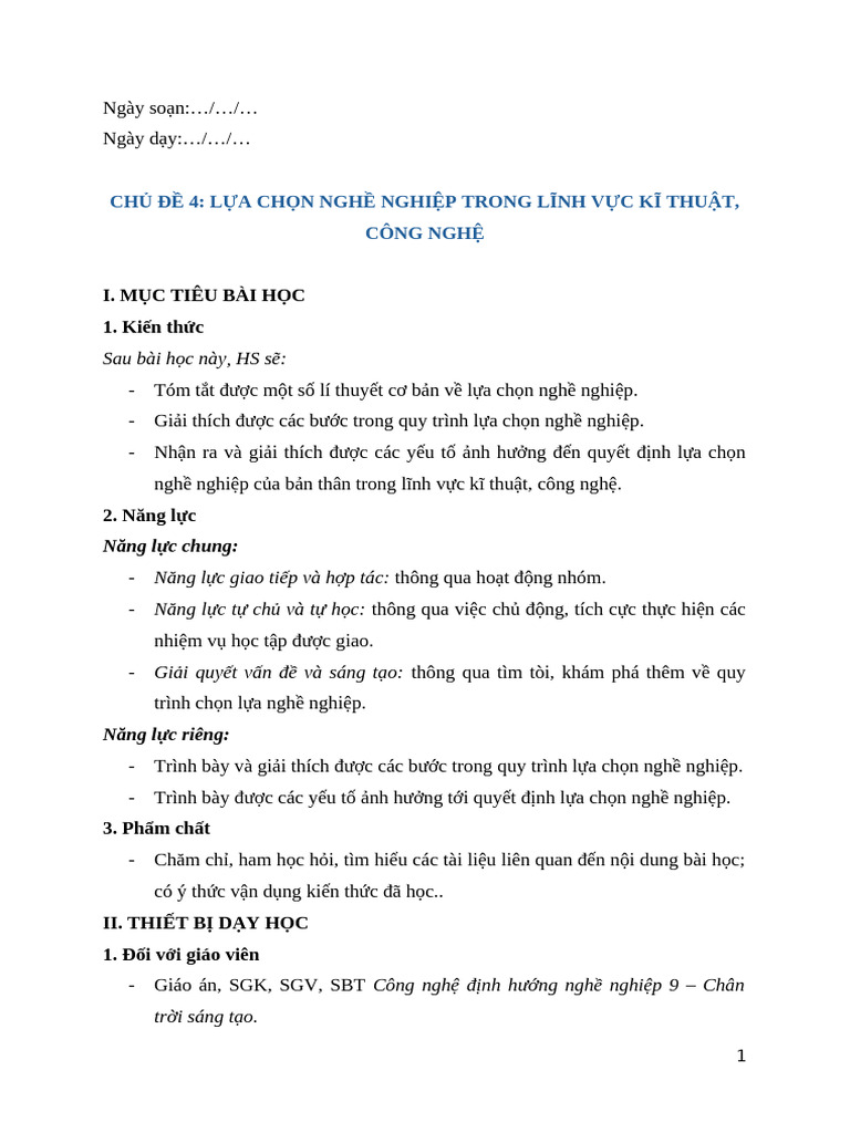 Cd4 Luachonnghenghiepcve Cn9 DHNN CTST | PDF